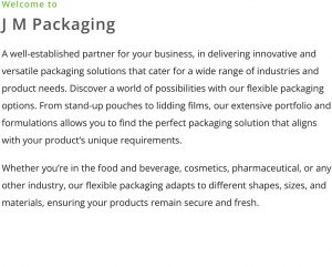 Home - J M Packaging