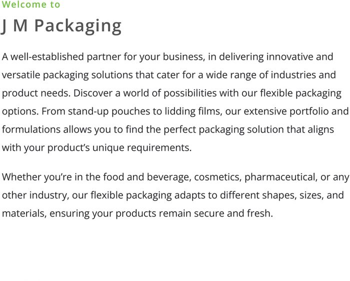 Home - J M Packaging